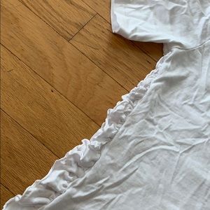 Frame Denim | Tops | Frame Side Ruffle Tee | Poshmark